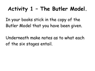 Lesson6 thebutlertouristresortcyclelifemodel | PPTX