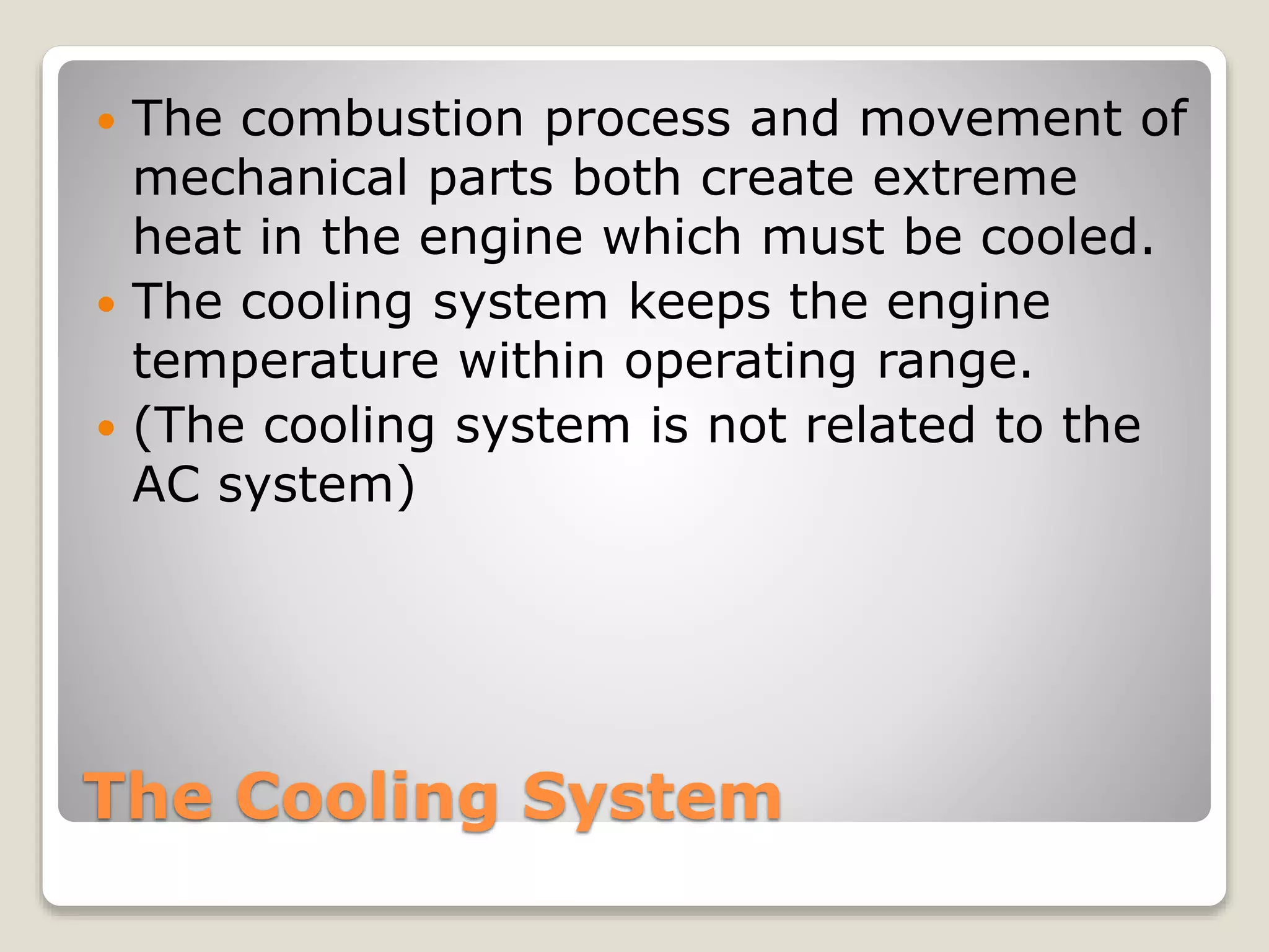 Lesson 6 the cooling system | PPTX