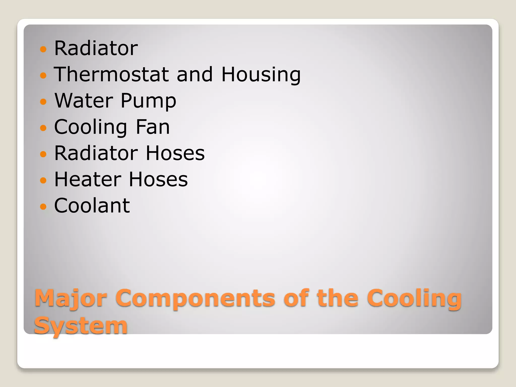 Lesson 6 the cooling system | PPTX