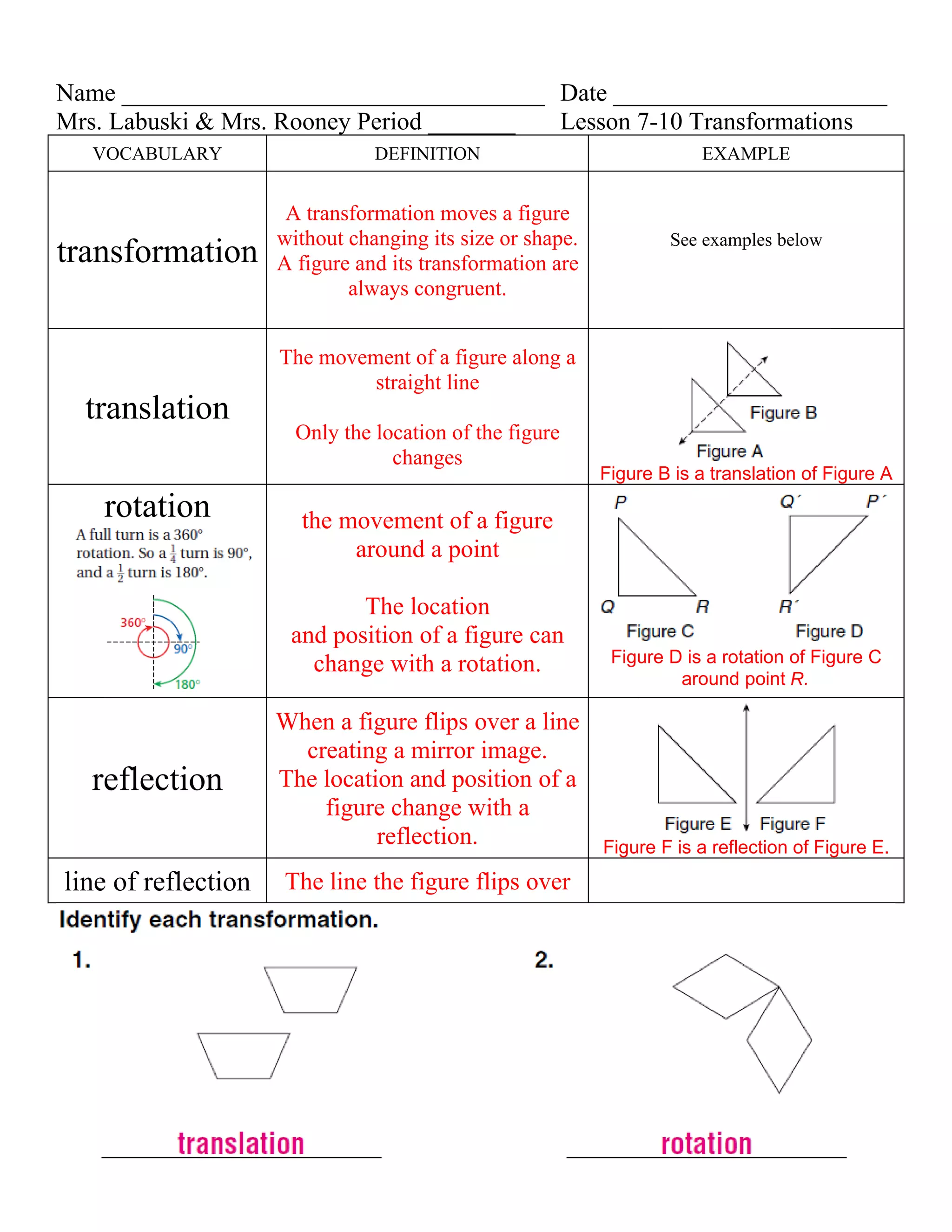 Lesson 7 10 transformations | DOC