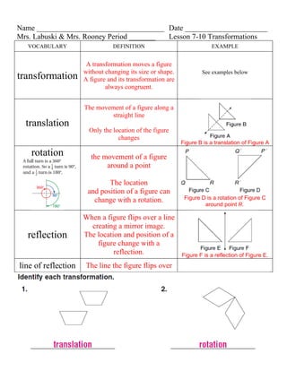 Lesson 7 10 transformations | DOC