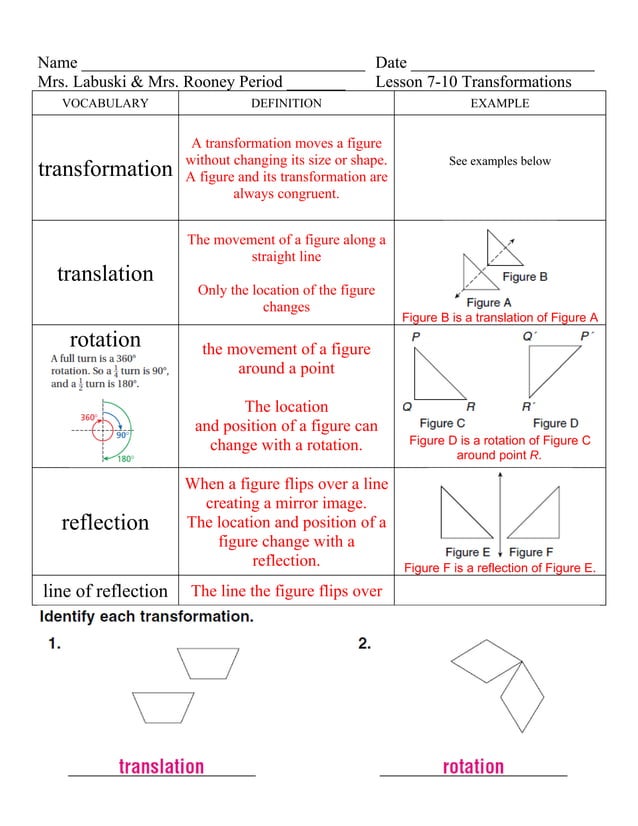 Lesson 7 10 transformations | DOC