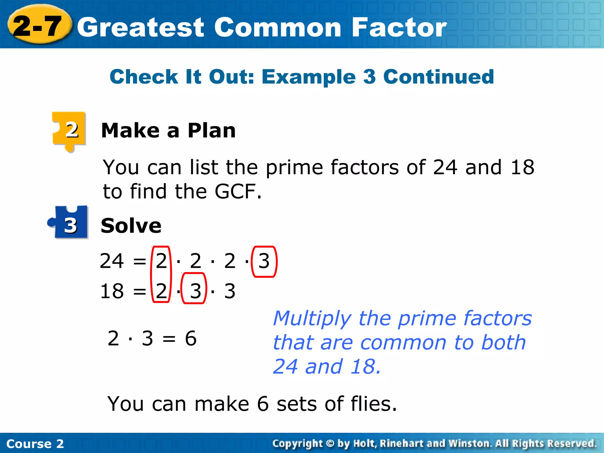 Greatest Common Factors | PPT