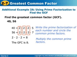 Greatest Common Factors | PPT