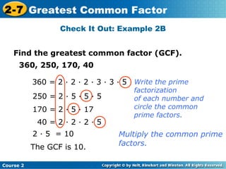 Greatest Common Factors | PPT