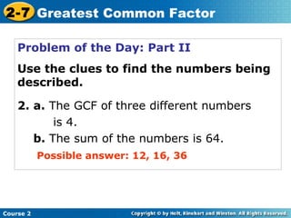 Greatest Common Factors | PPT