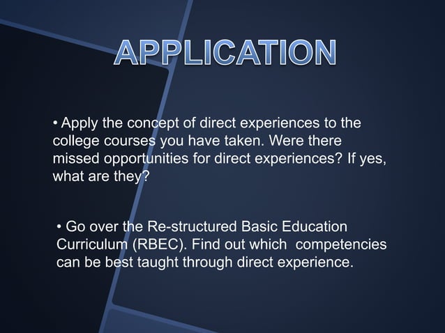 Direct, Purposeful Experiences (EdTech) | PPTX | Primary Education ...