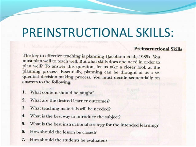 Lesson 7 Pre instructional Skills | PPT
