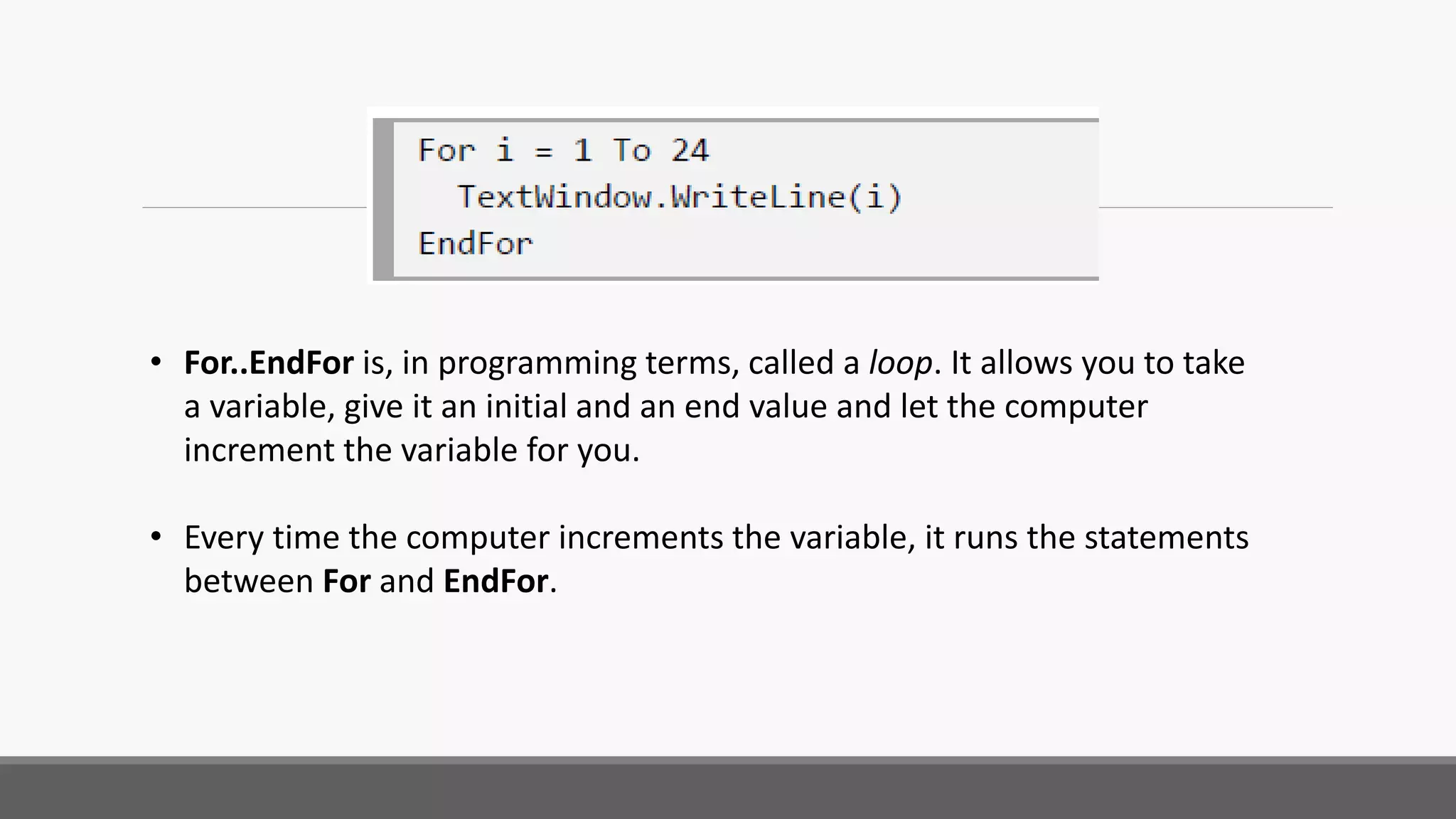 Small Basic - Branching and Loop | PPTX