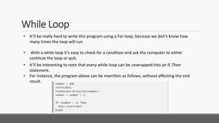 Small Basic - Branching and Loop | PPTX