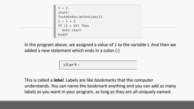 Small Basic - Branching and Loop | PPTX | Programming Languages | Computing
