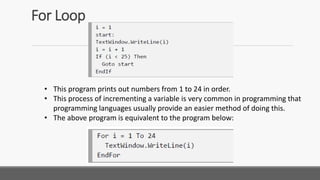 Small Basic - Branching and Loop | PPTX