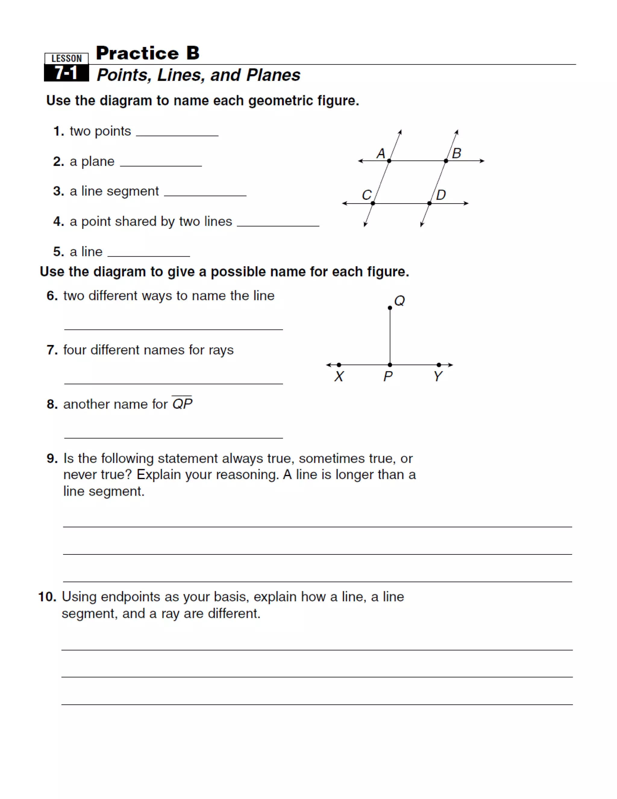 Lesson 7 1 points lines planes | DOC