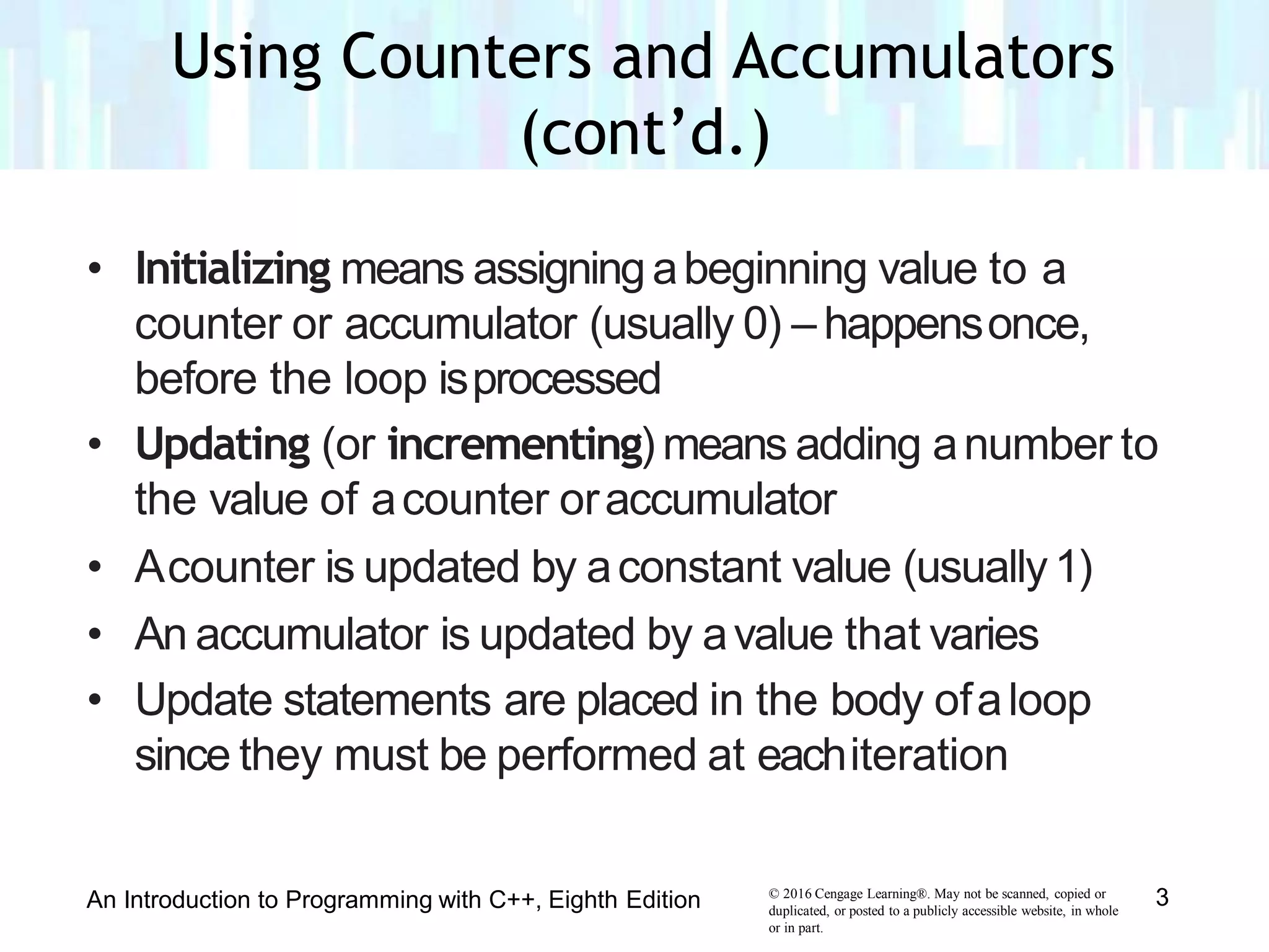 Lesson 7.2 using counters and accumulators | PDF