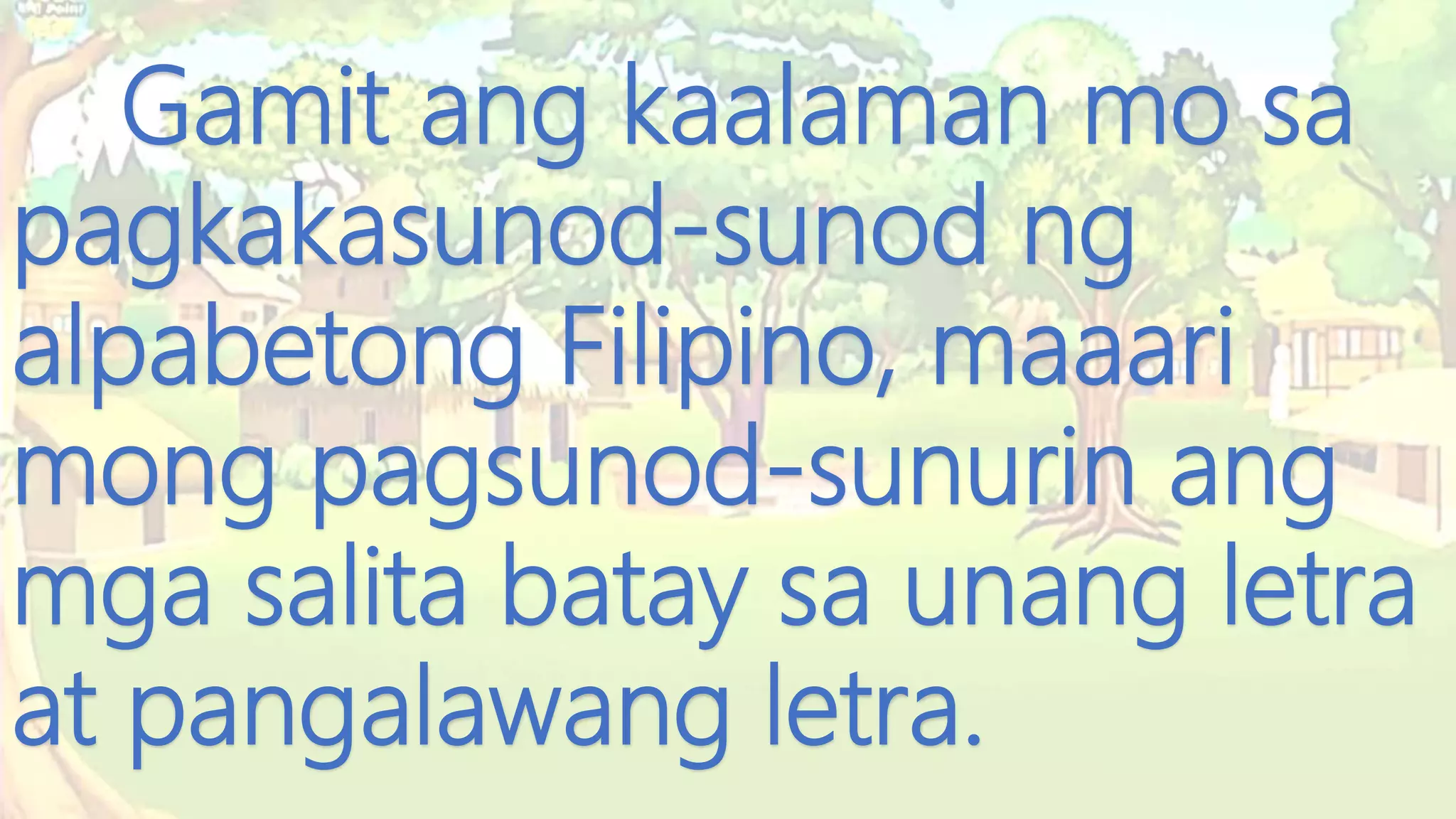 Paalpebetong Pagsusunod-sunod ng mga Salita | PPTX