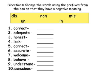 Negative Prefix | PPTX