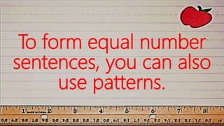 NUMBER SENTENCES AND PATTERNS | PPTX