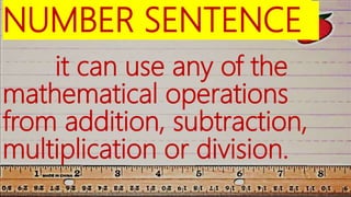 NUMBER SENTENCES AND PATTERNS | PPTX