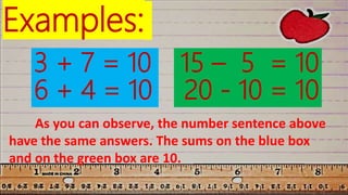 NUMBER SENTENCES AND PATTERNS | PPTX