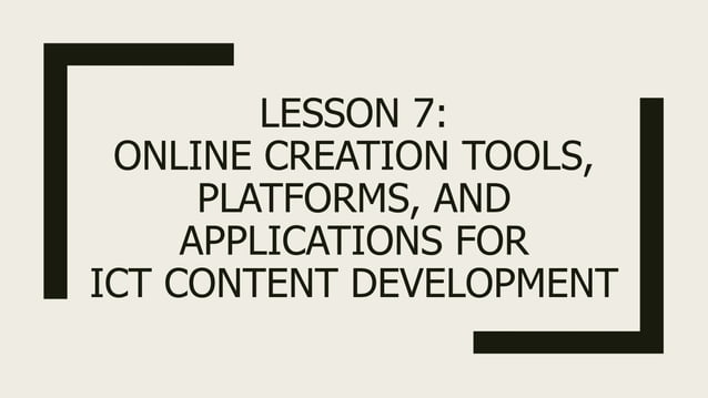EmpTech Lesson 7 - Online Creation Tools, Platforms, and Applications ...