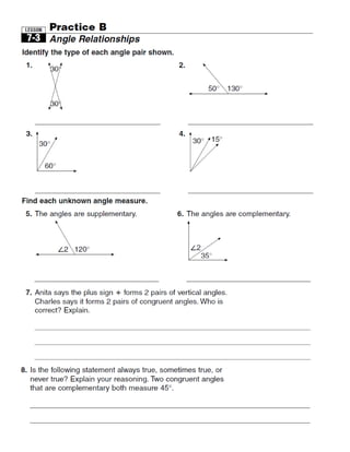 Lesson 7 3 angle relationships | PDF