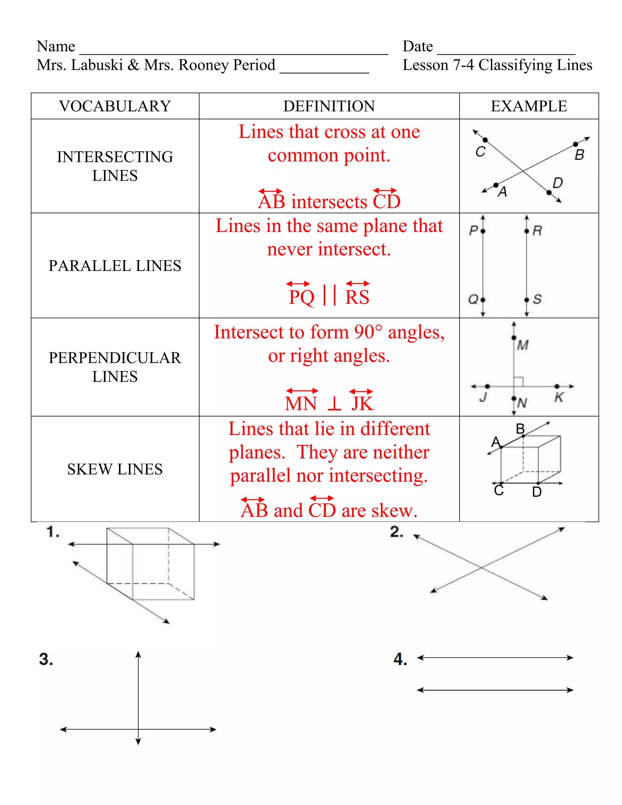 Lesson 7 4 classifying lines | DOC