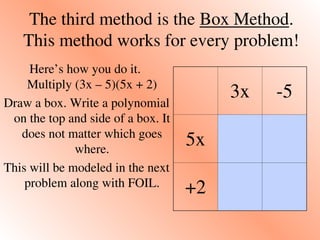 Lesson 7-7FOILPPT.ppt multiply polynomials | PPT