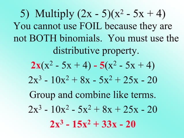 Lesson 7-7th FOIL PPT - polynomials - multyply with FOIL method | PPT ...
