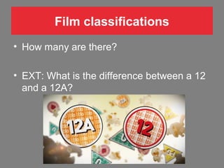 GCSE Media Action Adventure Lesson 6 - Classification | PPT | Movies ...