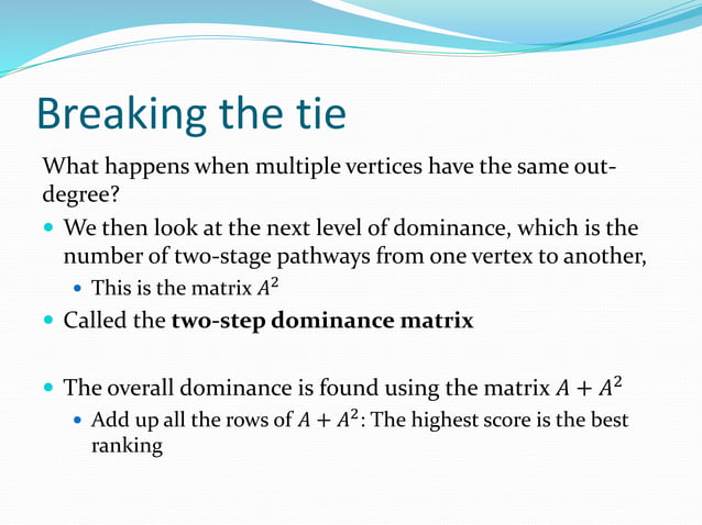 Lesson 7 dominance matrices | PPTX