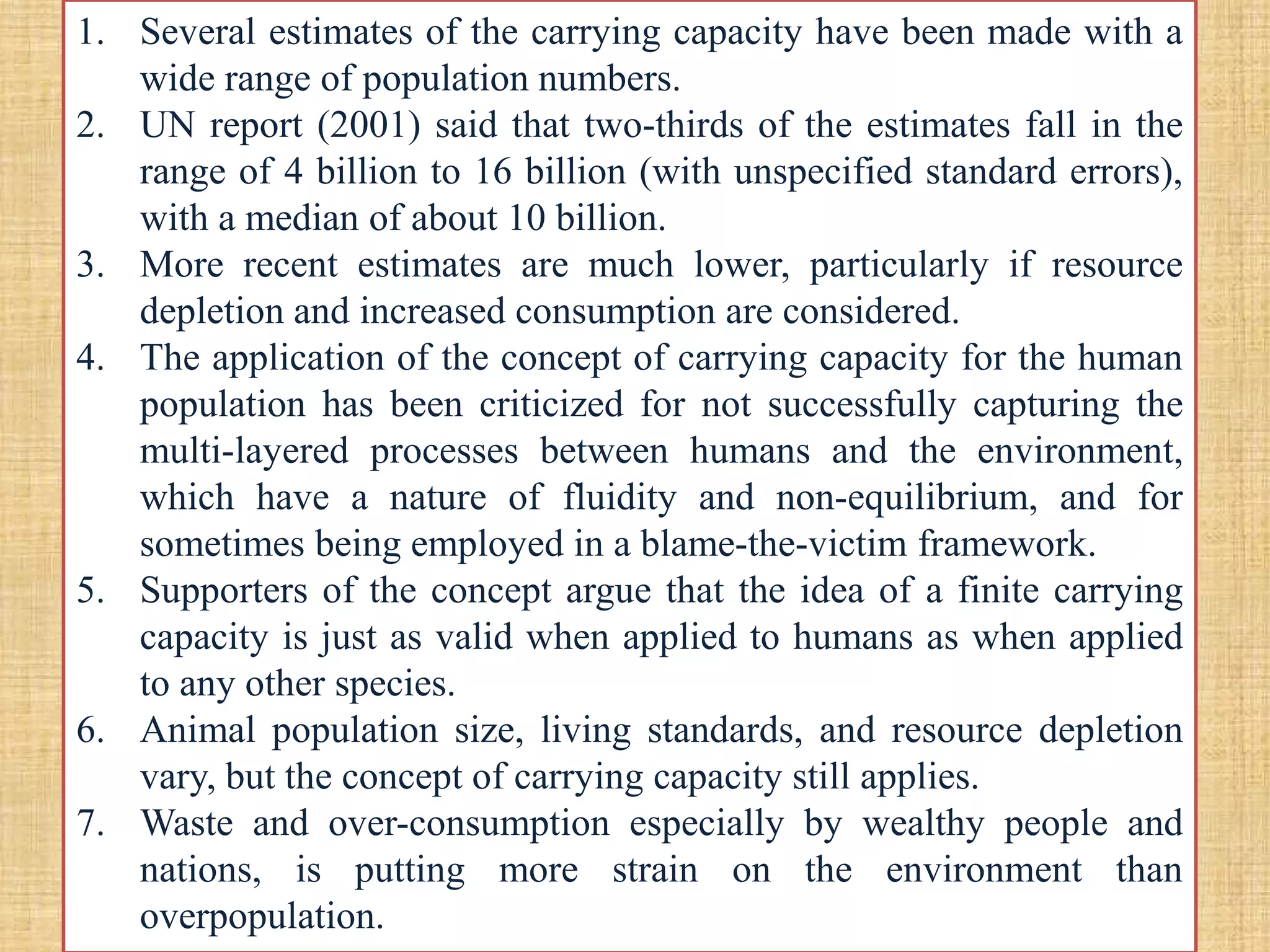 Lesson 7 Environmental carrying capacity | PDF