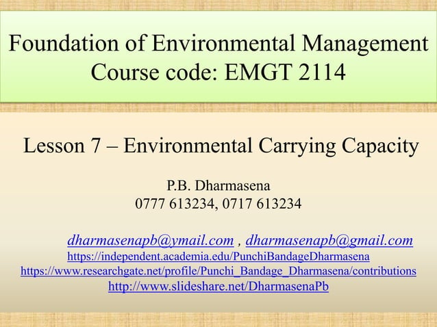 Lesson 7 Environmental carrying capacity | PDF | Biological Sciences ...