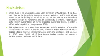 Lesson7-Hacktivism, Terrorism, Espionage, Disinformation Campaigns and ...