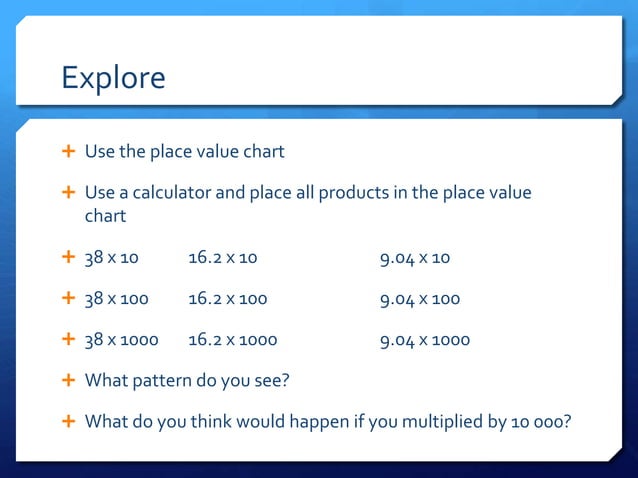 Lesson 7 multiplying decimals by 10, 100, 1000, 10 000 | PPTX