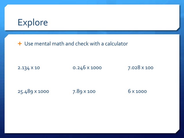 Lesson 7 multiplying decimals by 10, 100, 1000, 10 000 | PPTX