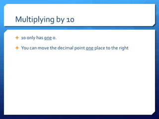 Lesson 7 multiplying decimals by 10, 100, 1000, 10 000 | PPTX