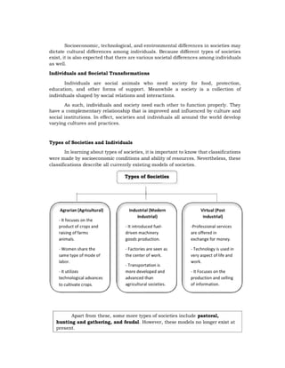 LESSON 7 - THE HUMAN BEINGS AND THEIR SOCIAL CONTEXTSpdf | PDF