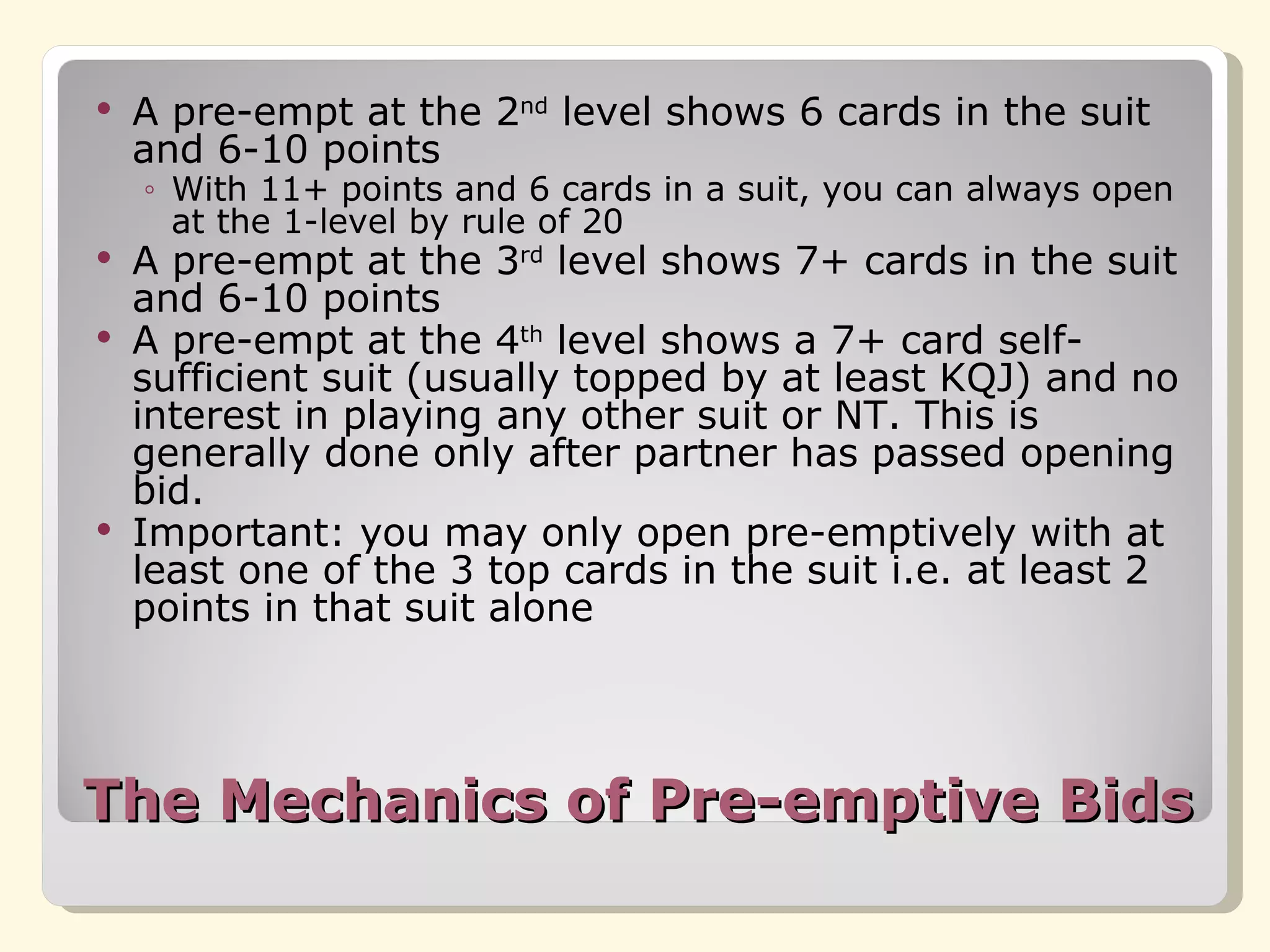 Lesson 7 Pre Empting | PPT