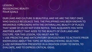 Lesson 7 recognizing beauty | PPTX