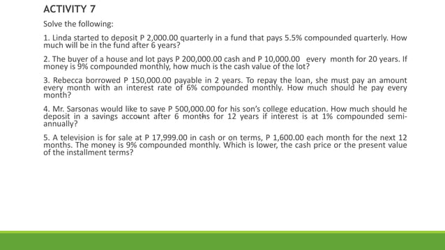Lesson 7 simple annuity | PPTX | Stocks and Bonds | Personal Investing