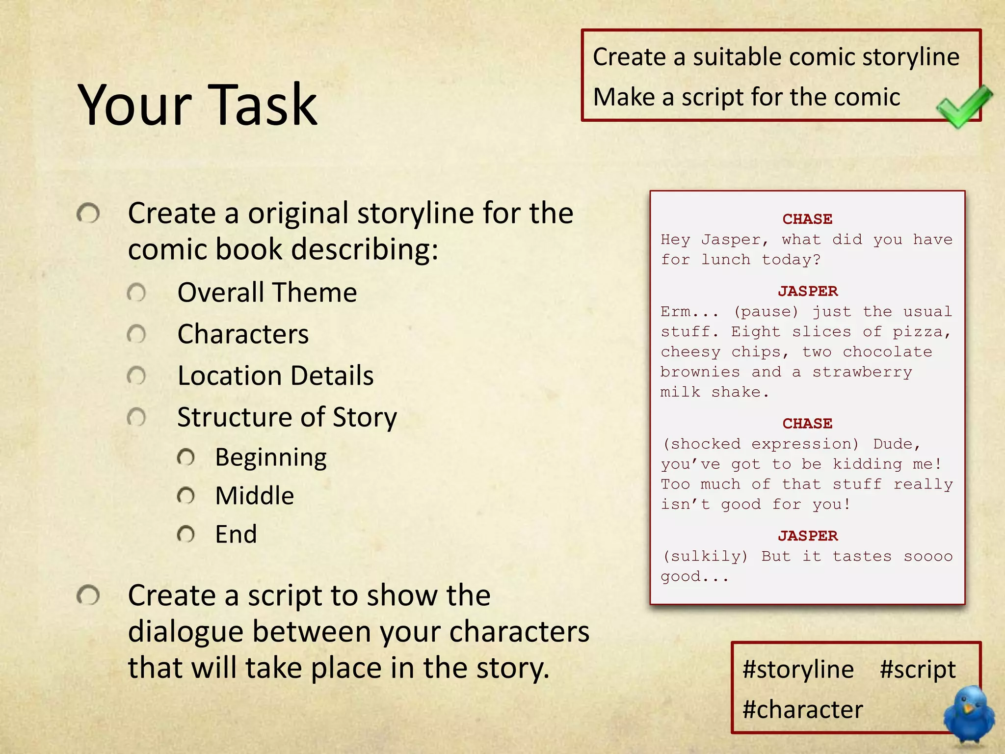 Unit 306 - Lesson 7 - Storyline & Script | PPT