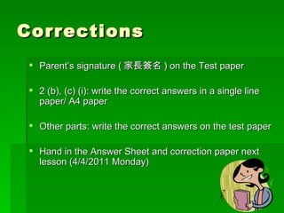 Lesson 7 - Test Corrections | PPT