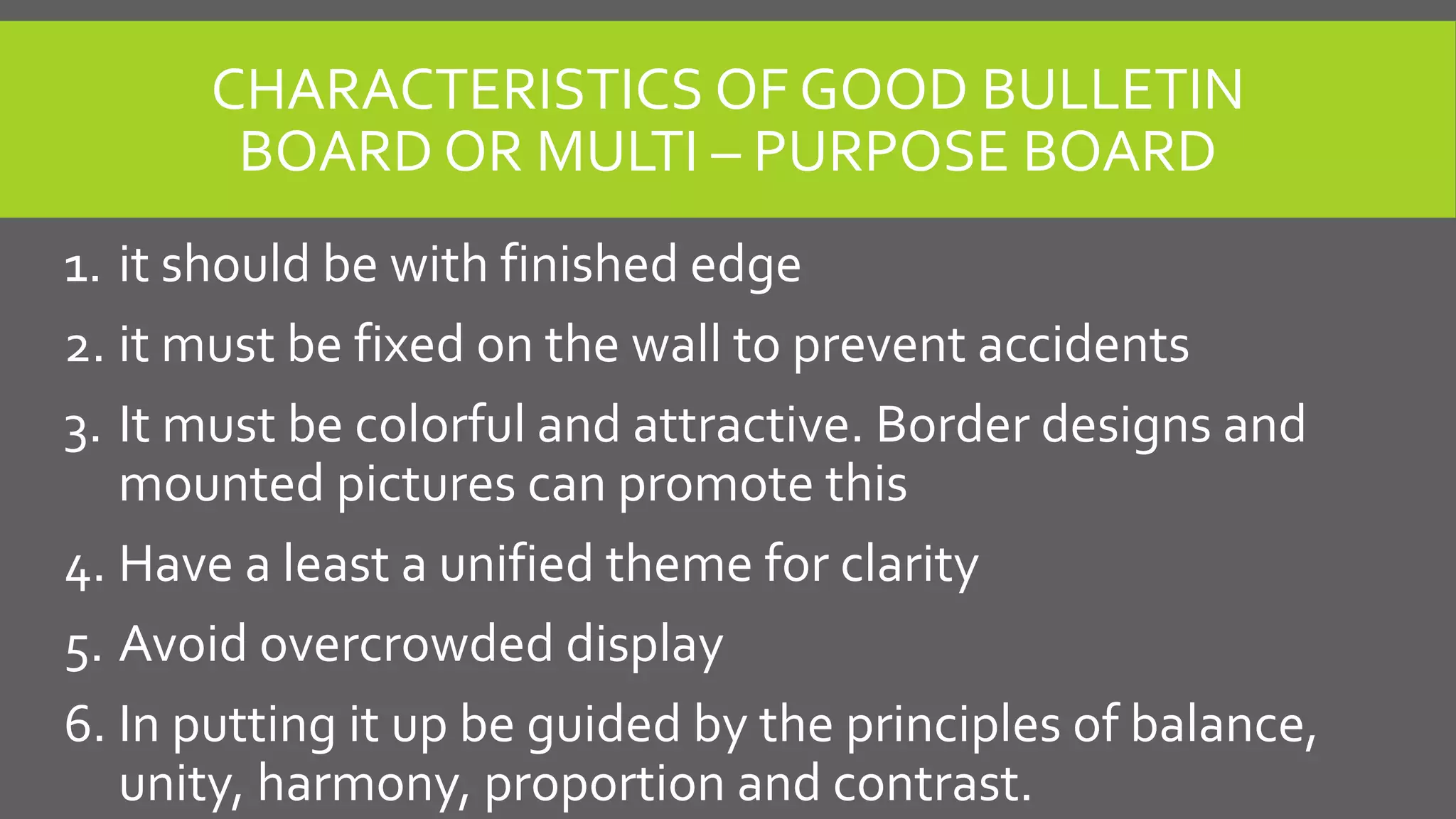 Lesson 7 the bulletin board display & the multi-purpose board | PPTX