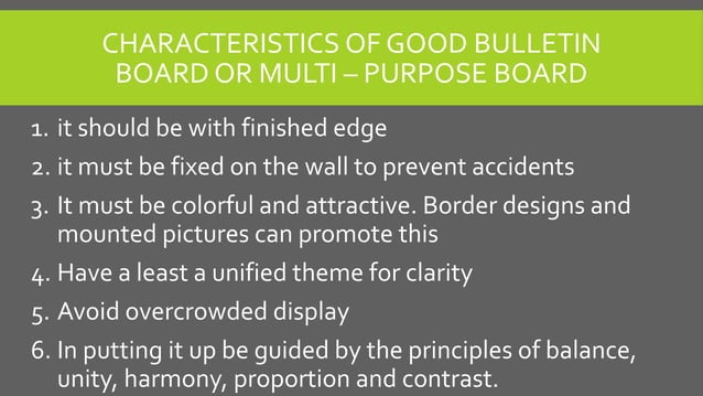 Lesson 7 the bulletin board display & the multi-purpose board | PPTX ...
