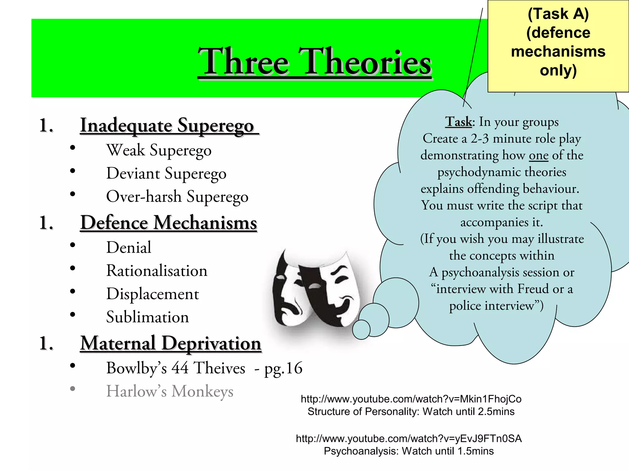 Lesson 7 theories of offending psychodynamic | PPT