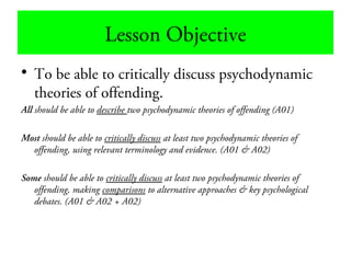 Lesson 7 theories of offending psychodynamic | PPT