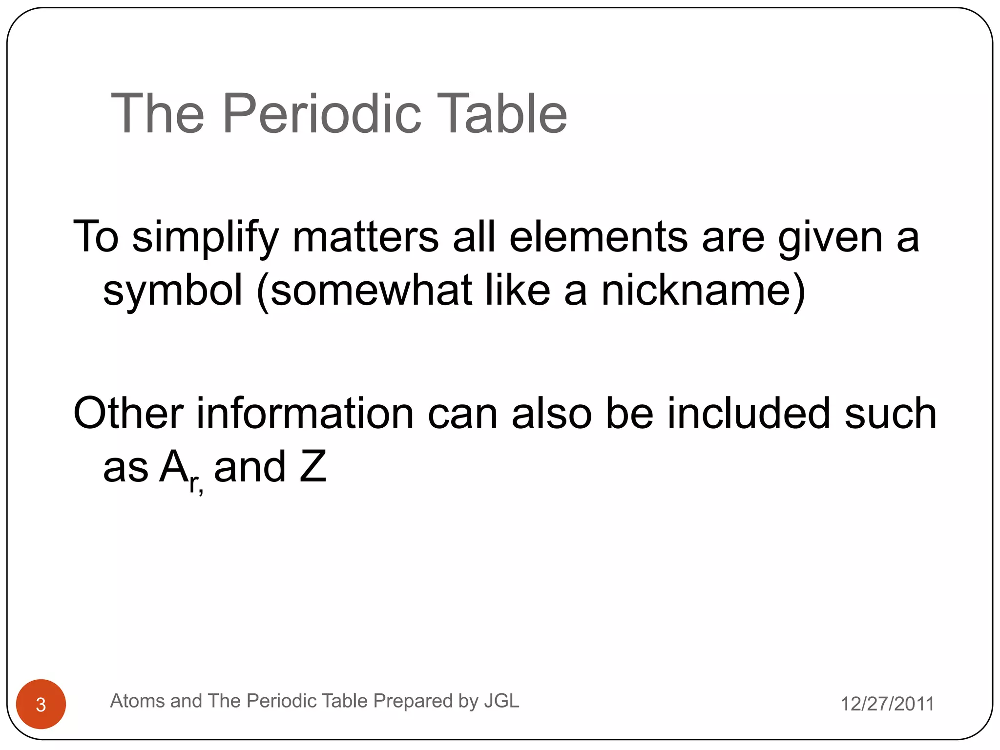 A brief introduction to the Periodic Table | PPSX