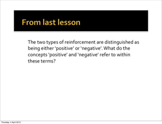 Lesson 7 application of operant conditioning | PDF