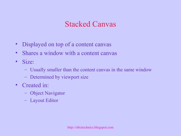 Oracle Forms-Canvas types | PPT
