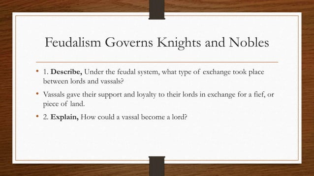 Lesson 7 feudalism and manor life | PPT